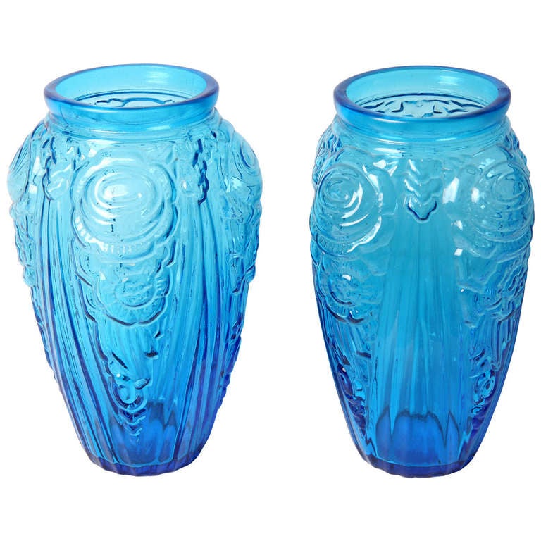 Azure Blue Glass Vase at 1stDibs