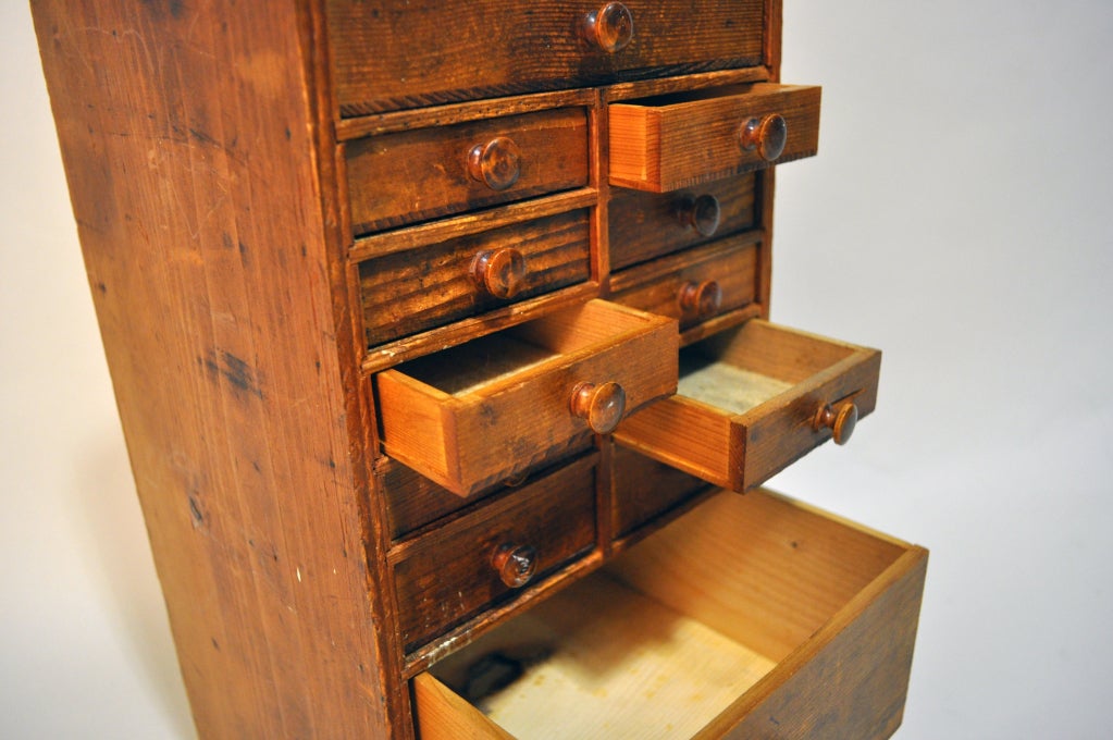 Petite Poplar Chest with 13 Drawers at 1stDibs