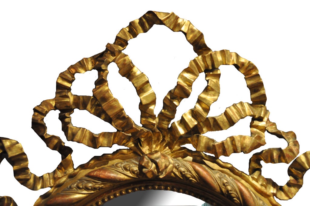 Oval Gilt Mirror Frame with Ribbon Decoration at 1stDibs | ribbon ...