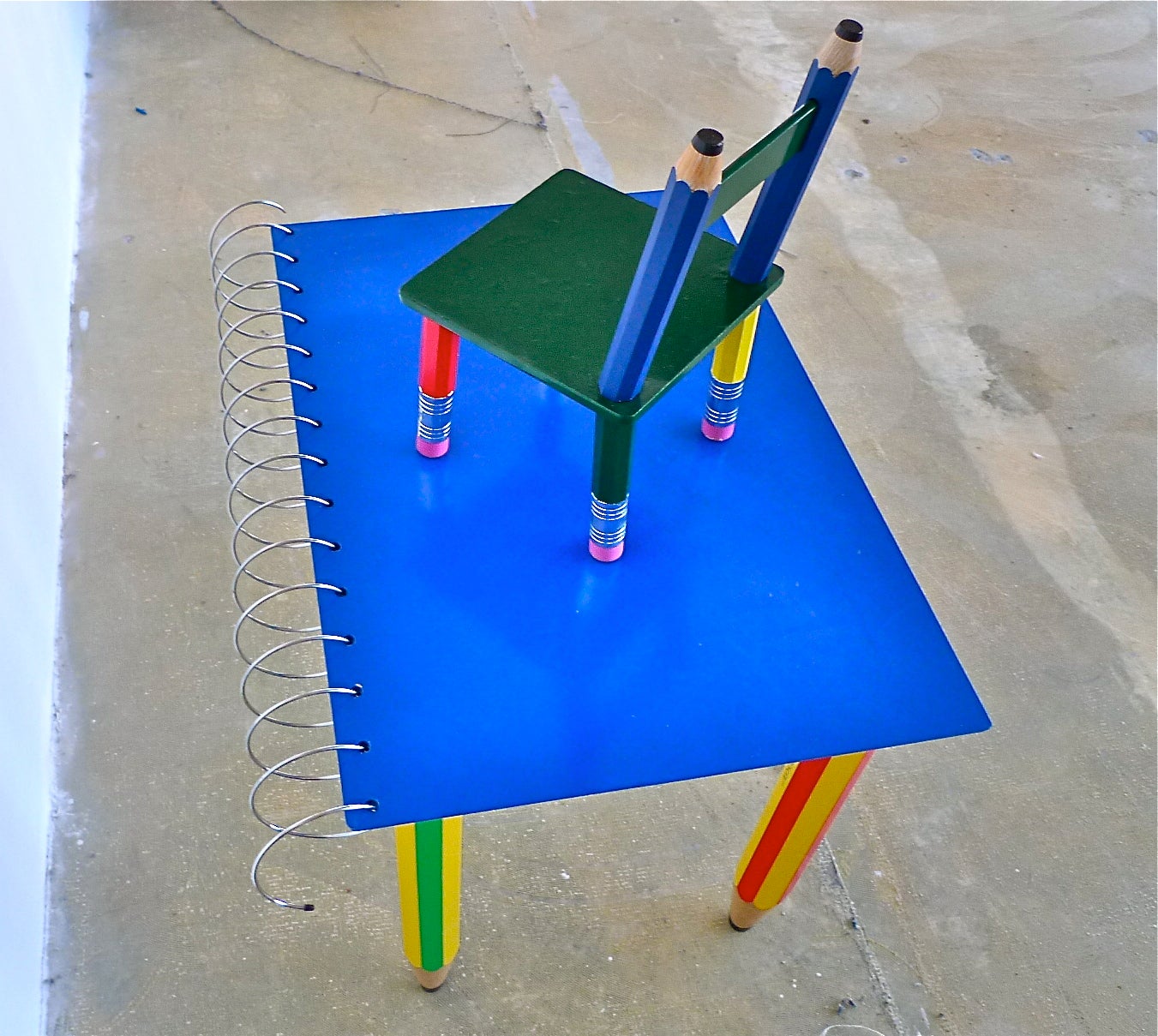 Pierre Sala's "Clairefontaine" Spiral Notebook Table and Chair For Sale ...