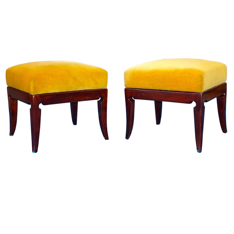 Pair of 1940's Italian Footstools For Sale at 1stDibs