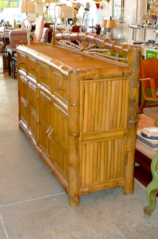 Vintage Bamboo Server Sideboard For Sale at 1stDibs