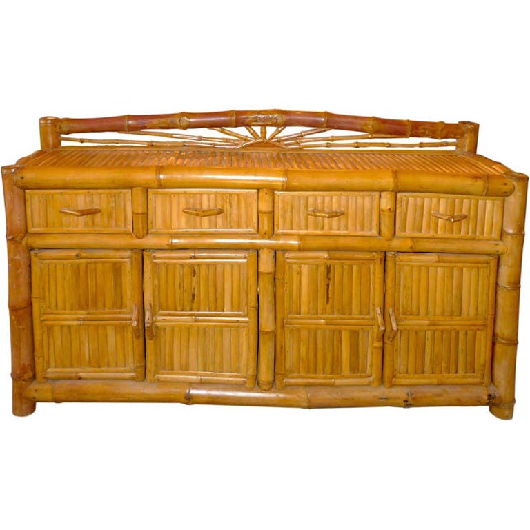 Vintage Bamboo Server Sideboard For Sale at 1stDibs
