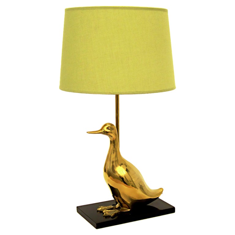 Vintage Brass Duckling Table Lamp at 1stDibs