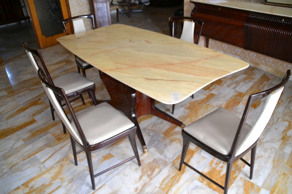 Fratelli Turri Dining Table with Marble Top For Sale at 1stDibs