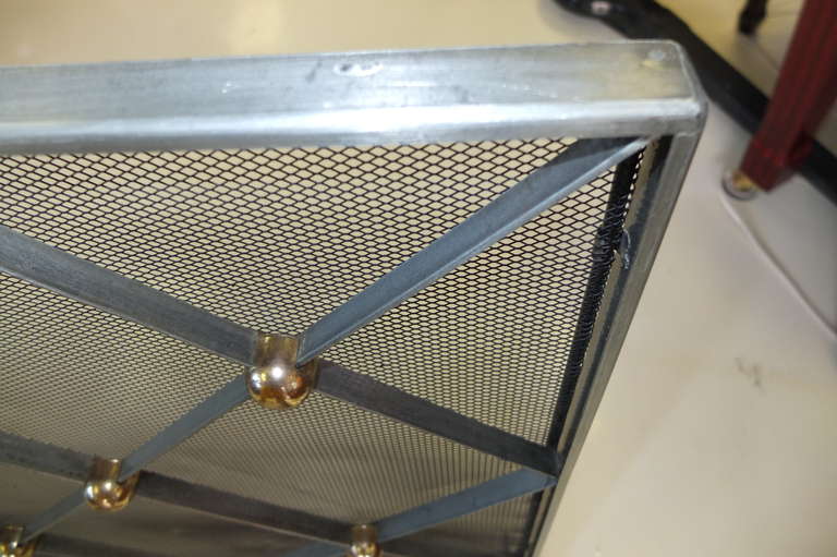 Steel and Brass Fireplace Screen or Grille at 1stDibs | fireplace ...