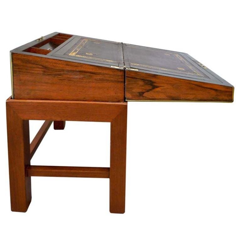 Victorian Writing Slope / Lap Desk on Stand For Sale at 1stDibs | lap ...