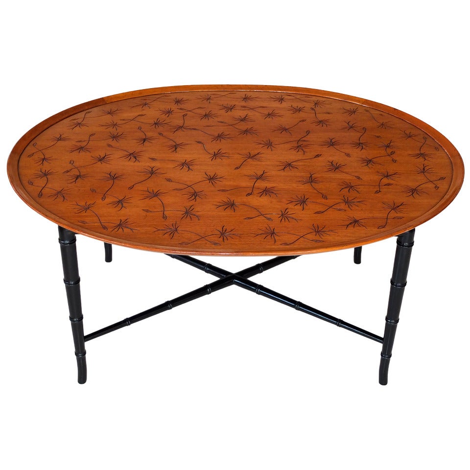 Kittinger Incised Thistledown Coffee Table at 1stDibs