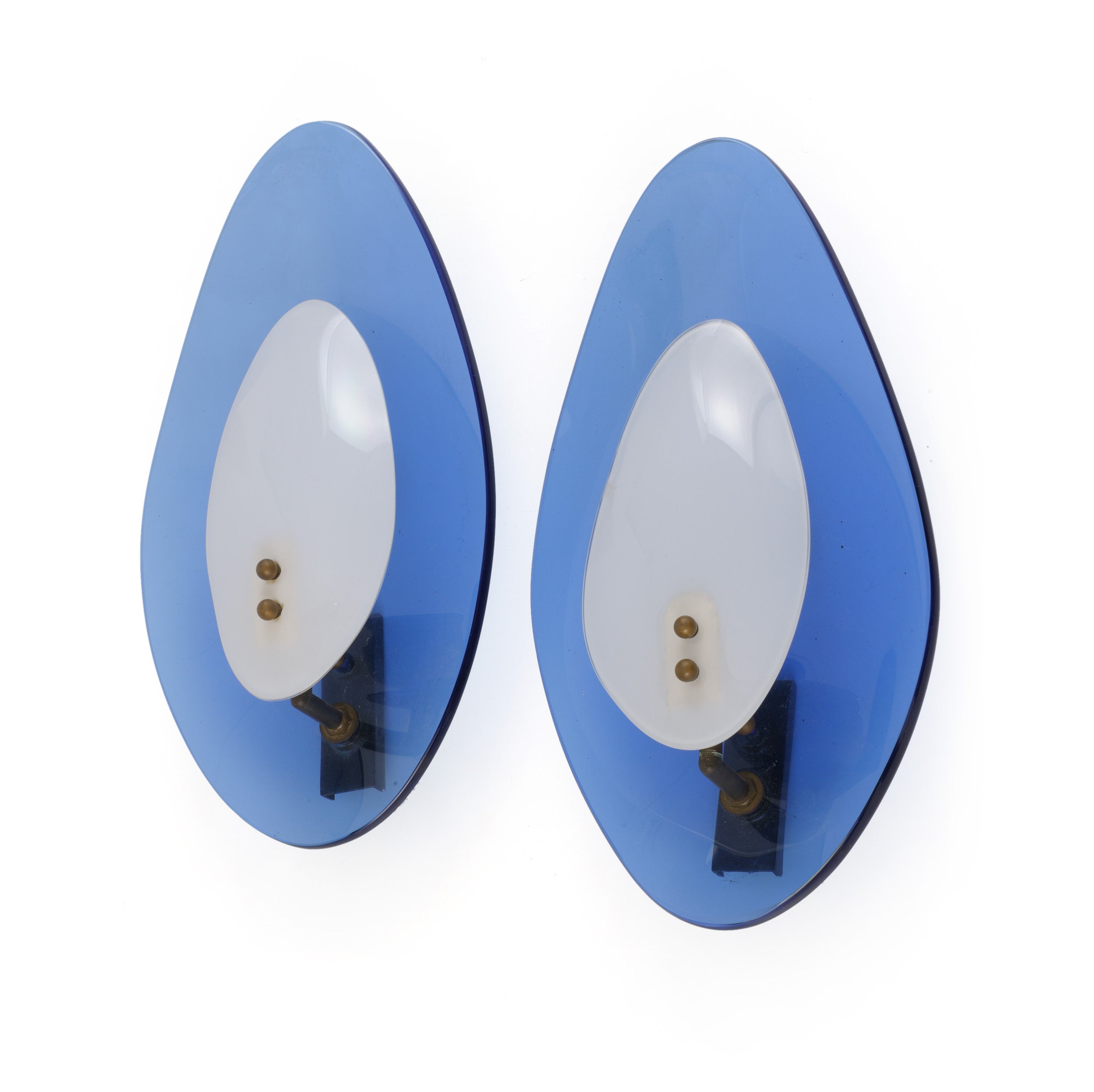 Pair of 1950's Italian Blue and White Cristal Arte Sconces at 1stDibs ...
