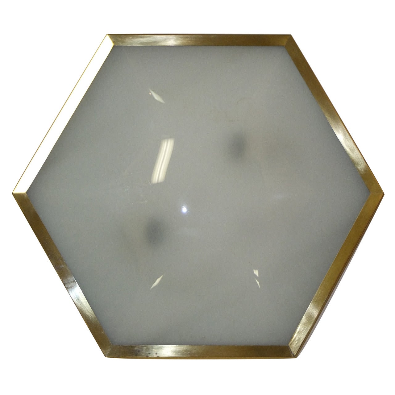 1950's Italian Brass Hexagonal Flush Mount at 1stDibs