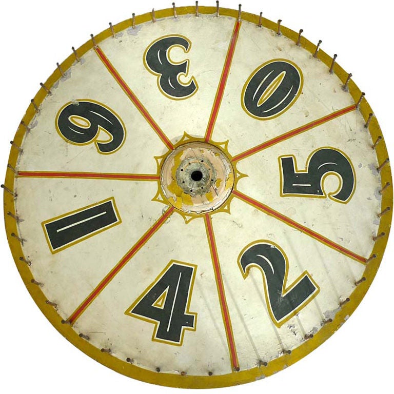 Carnival Handpainted Gaming Wheel For Sale at 1stDibs