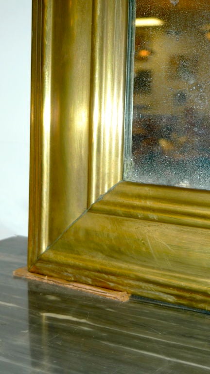 Antique French Brass Framed Mirror at 1stDibs
