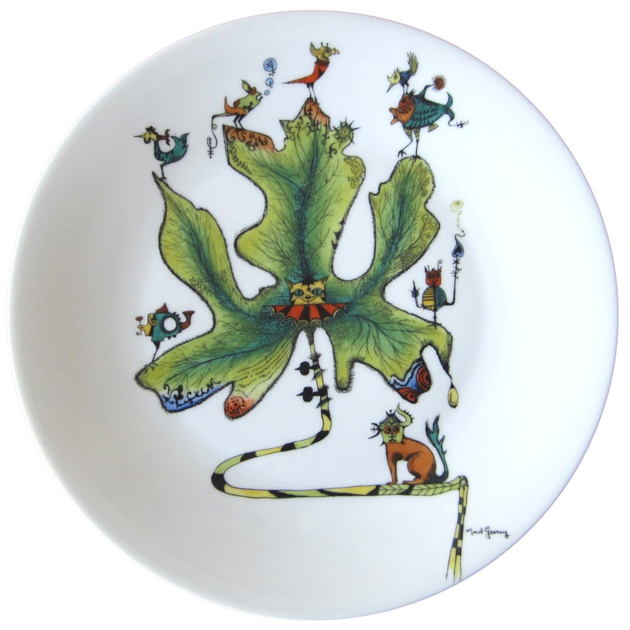 Mid-Century Modern Painting on Porcelain at 1stDibs