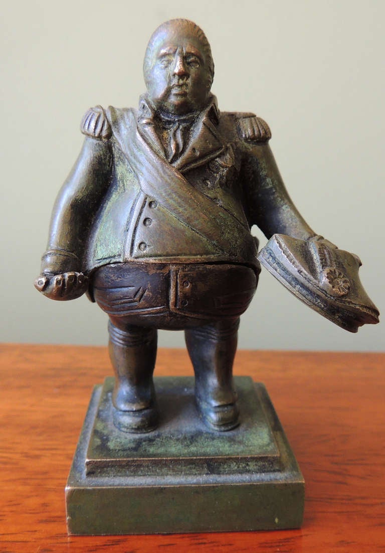 Miniature Louis XVIII with Hidden Napoleon Bronze Statuette at 1stDibs
