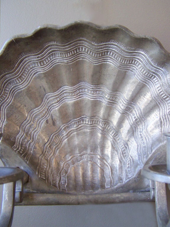 Pewter Scallop Shell Motif Sconces at 1stDibs