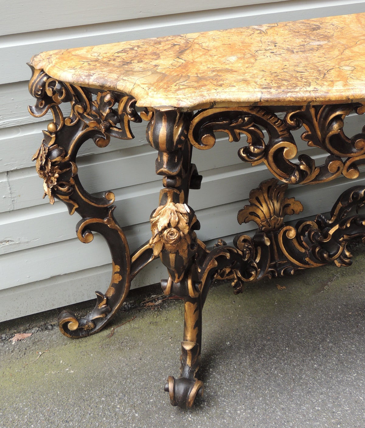 Late 17th C Faux Marble Venetian Console Table For Sale at 1stDibs