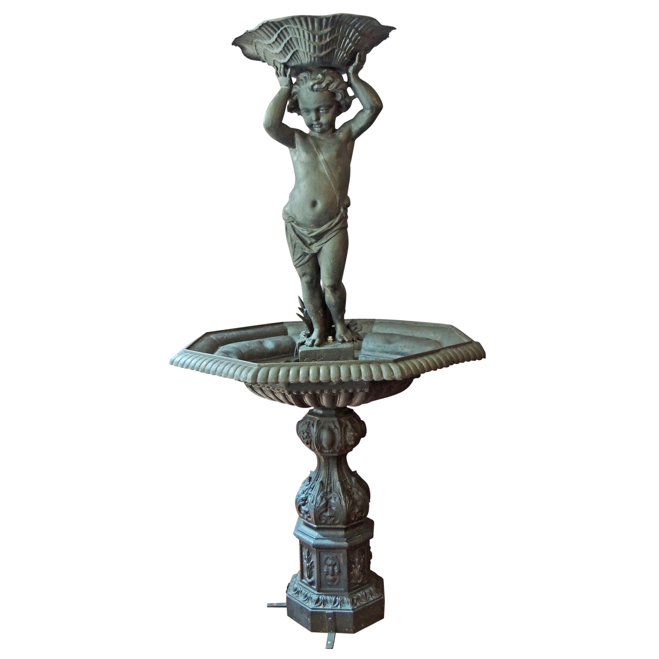 Late 19th C French Cast Iron Garden Fountain at 1stDibs