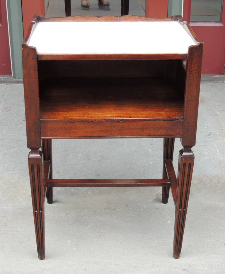 18th C Italian Walnut Work Table with Marble Top For Sale at 1stDibs