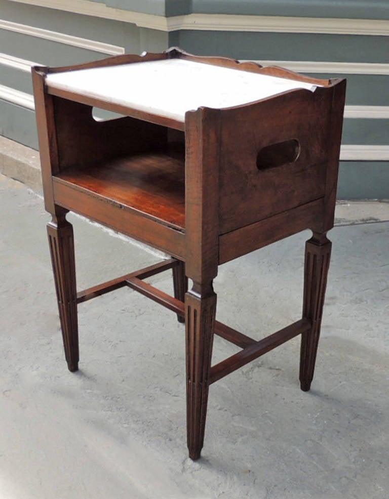 18th C Italian Walnut Work Table with Marble Top For Sale at 1stDibs