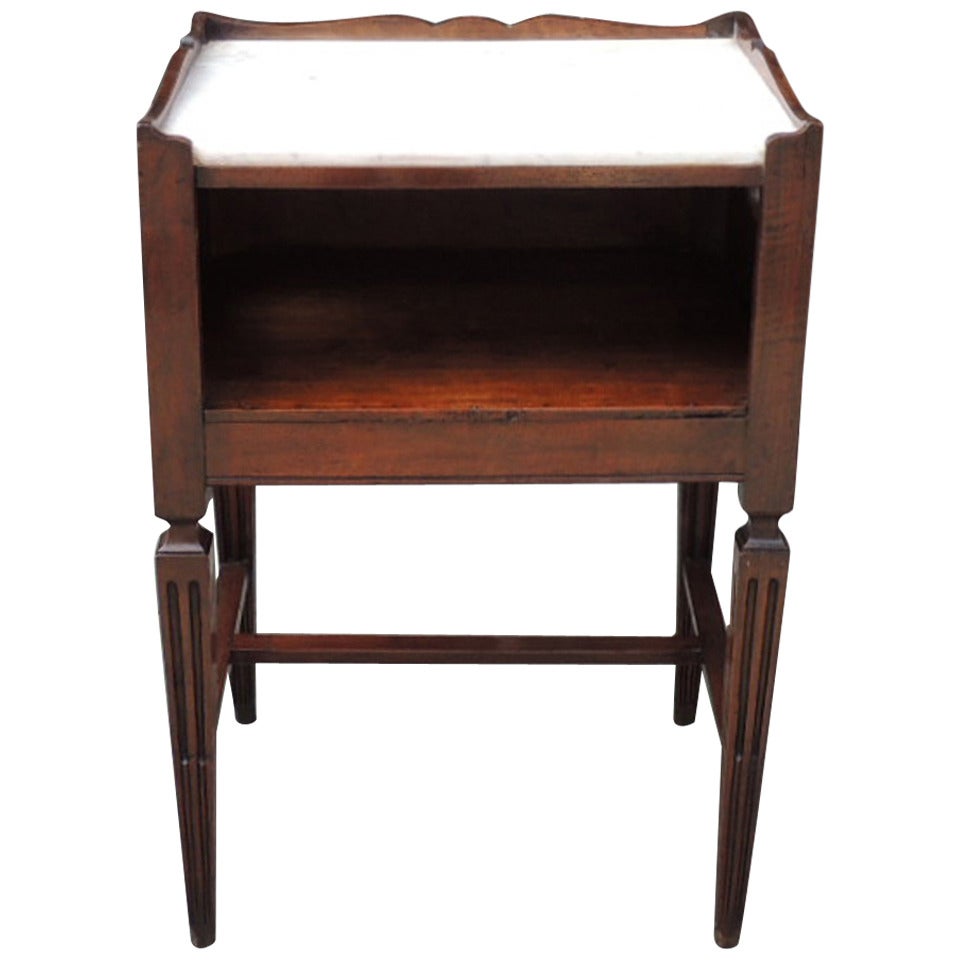 18th C Italian Walnut Work Table with Marble Top For Sale at 1stDibs