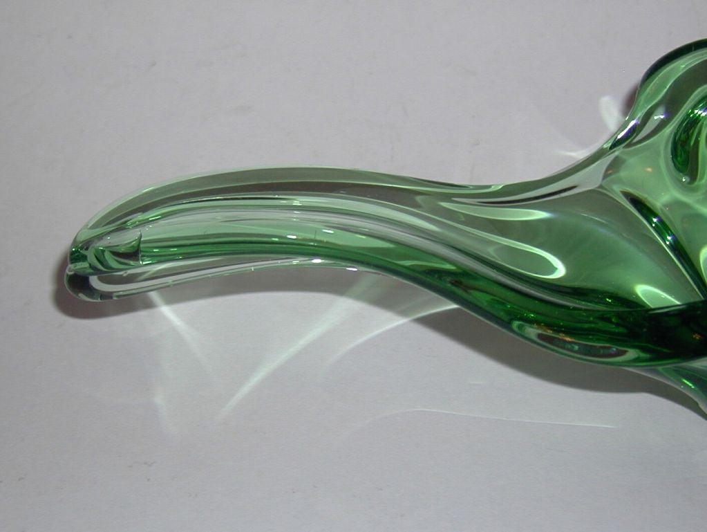 Free Form Green Murano Sculptural Bowl For Sale at 1stDibs