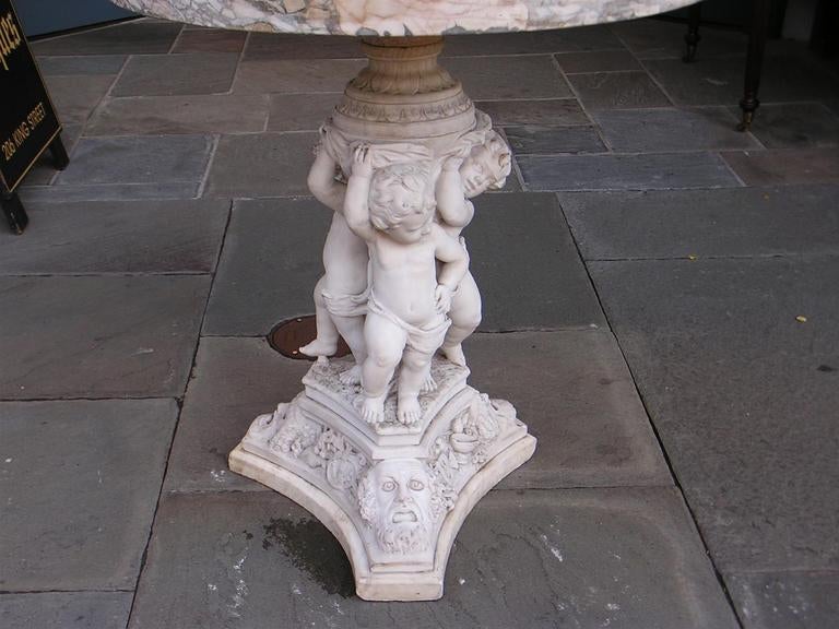 Italian Marble Cherub Pedestal Table at 1stDibs | cherub table