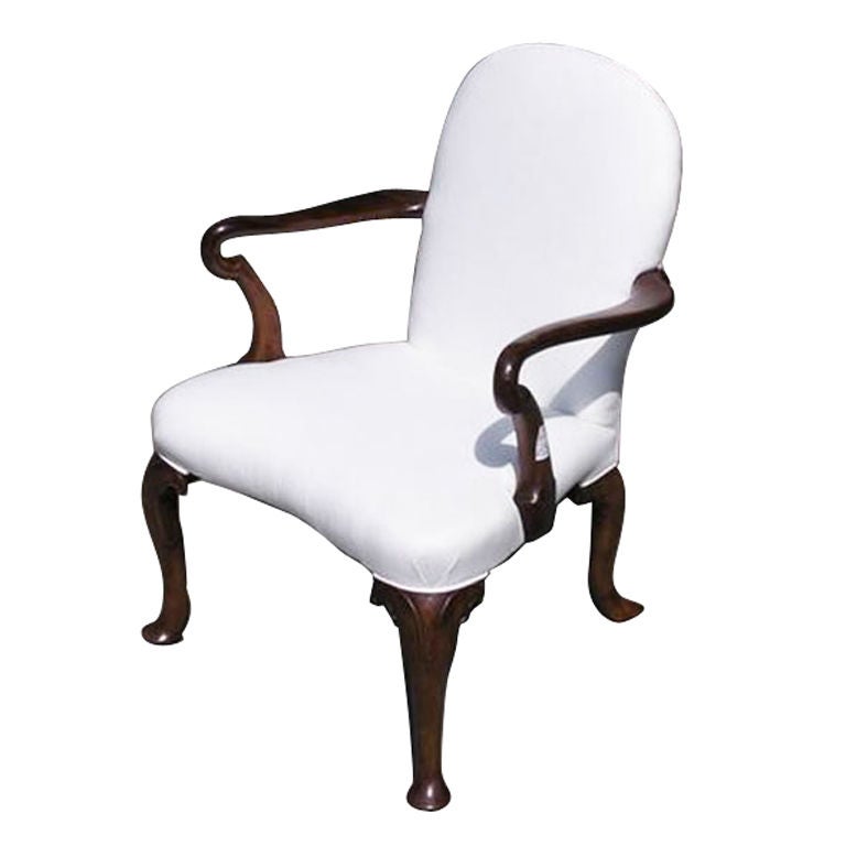 English Walnut Elbow Chair at 1stDibs