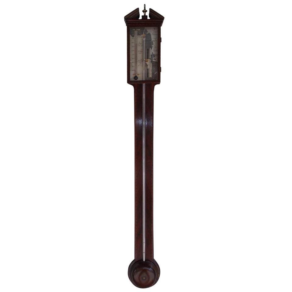 English Mahogany Stick Barometer signed F. Tarone, Circa 1780 For Sale ...