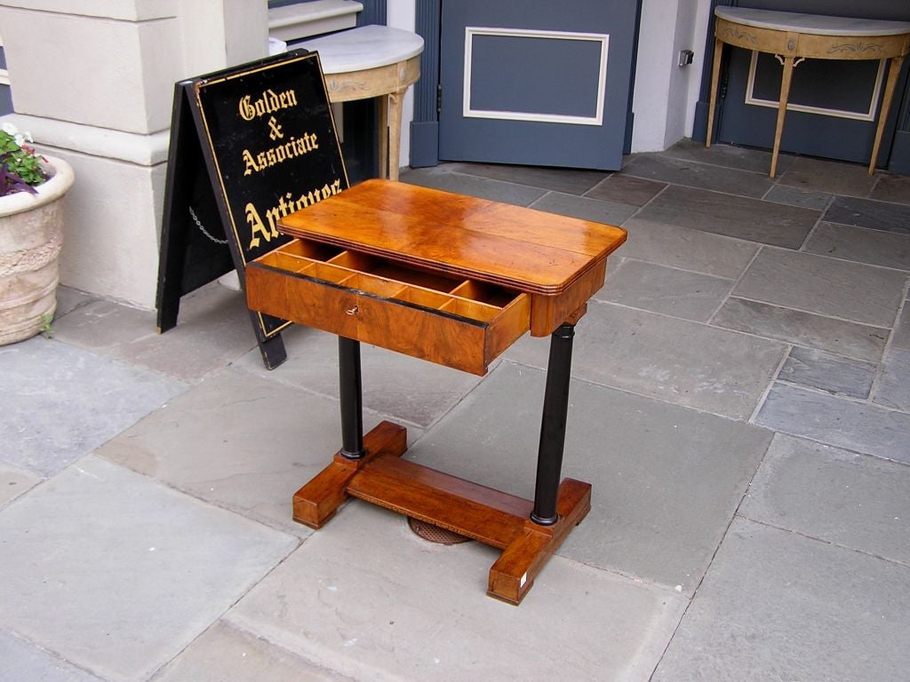 French Burl Walnut Work Table For Sale at 1stDibs