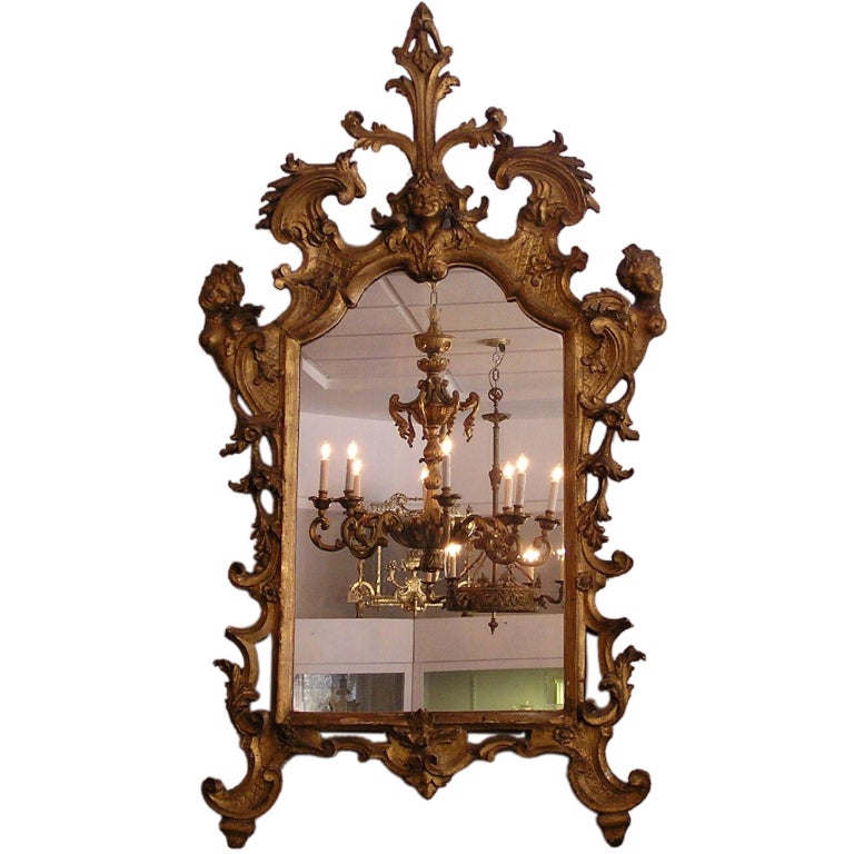 Italian Gilt Cherub Mirror at 1stDibs