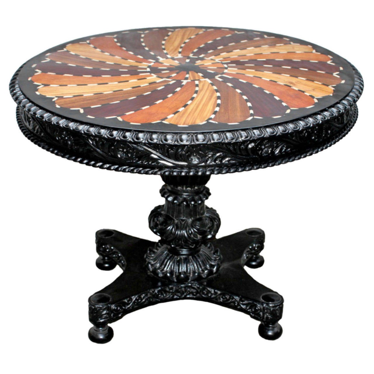 British Colonial Ceylon Specimen-Top Table, 19th Century at 1stDibs