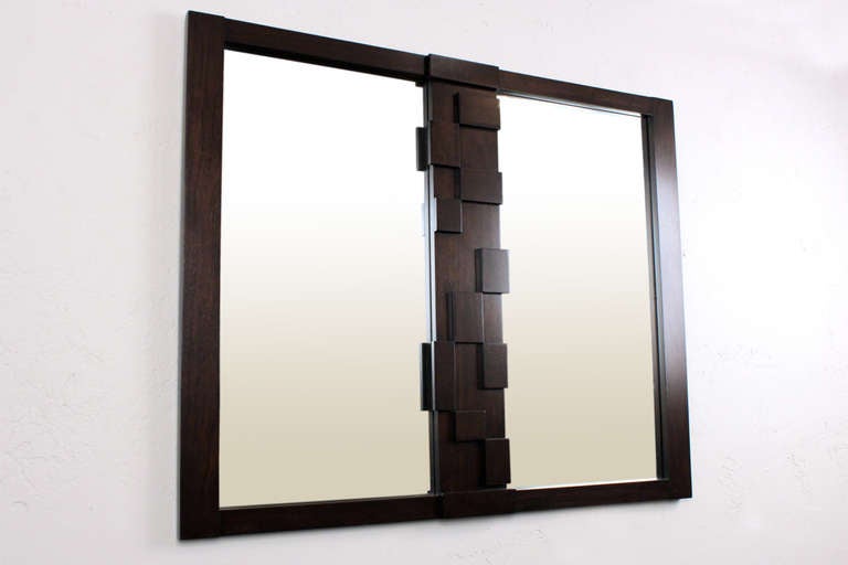 Mosaic Block Patterned Large Mirror at 1stDibs