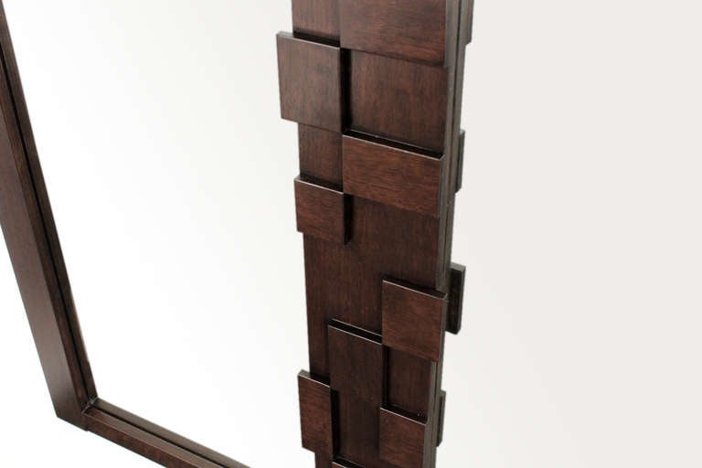 Mosaic Block Patterned Large Mirror at 1stDibs