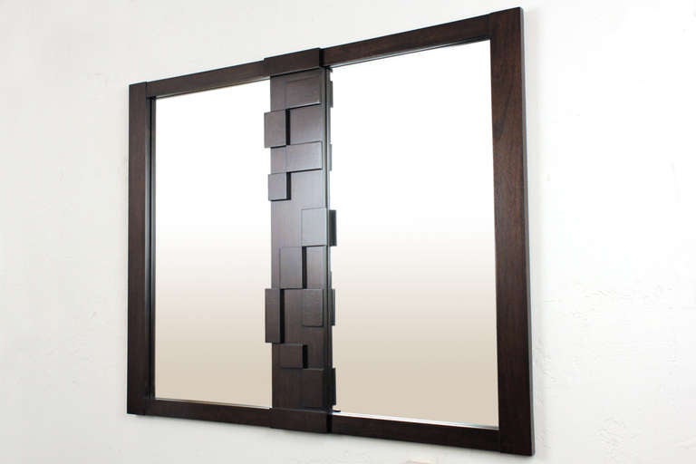 Mosaic Block Patterned Large Mirror at 1stDibs