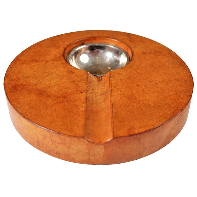 Diego Matthai Leather Wrapped Cigar Ashtray at 1stDibs