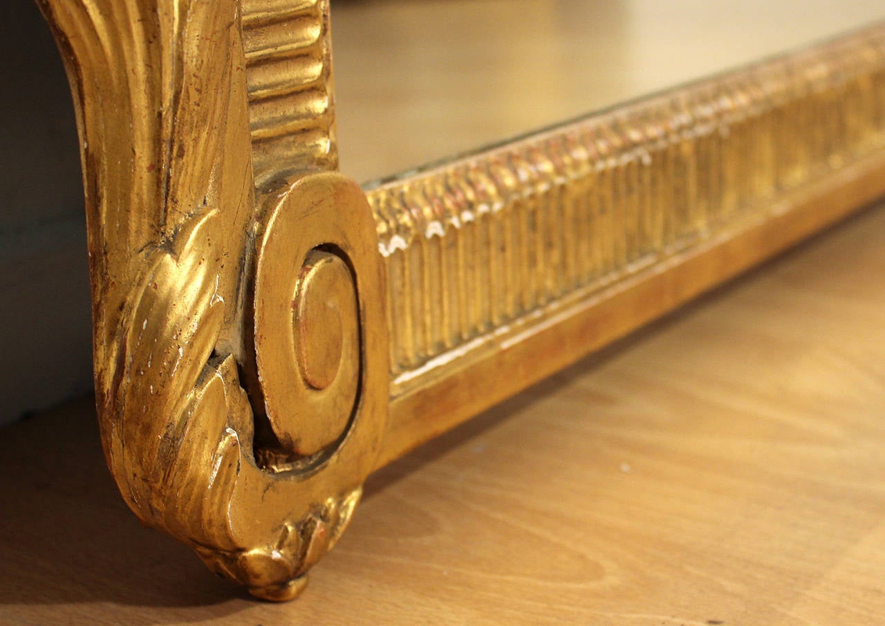 Large Antique French Neoclassical Decorative Gold Framed Mirror at 1stDibs