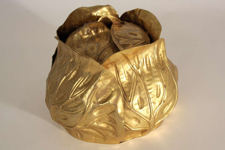 Gold Plated Cabbage Ice Bucket at 1stDibs | gold cabbage