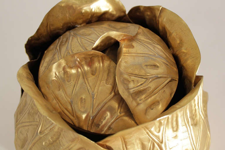Gold Plated Cabbage Ice Bucket at 1stDibs | gold cabbage