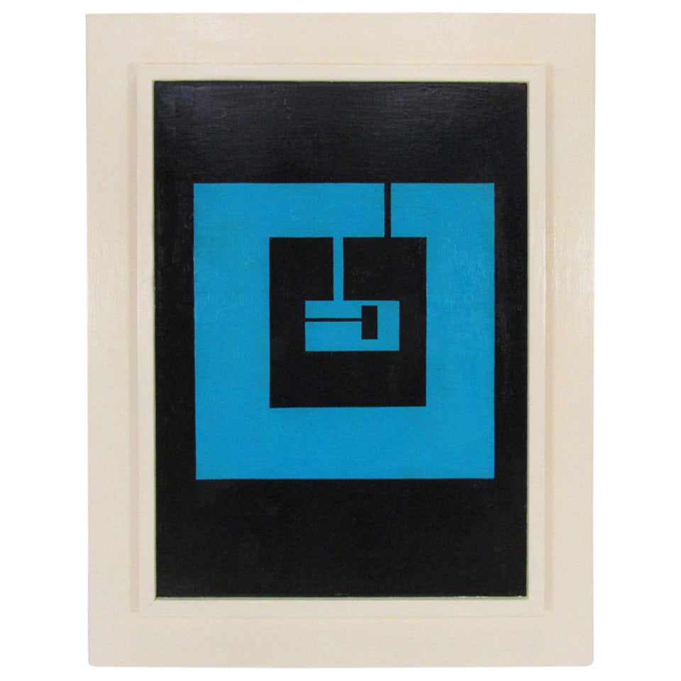 Geometric Abstract Painting by Burton Wasserman, d. 1964-1965 at 1stDibs