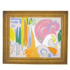 Vibrant Abstract Painting by Daniel Weisberg, d. 1976 at 1stDibs