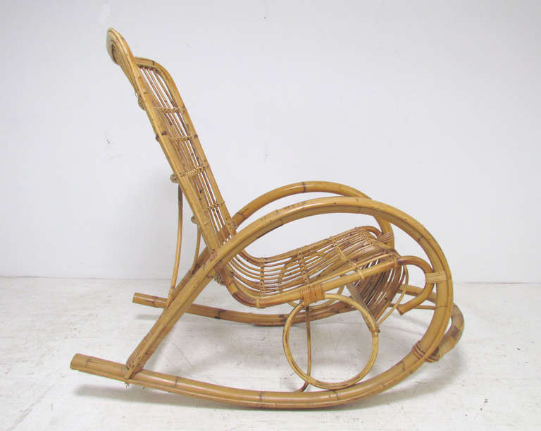 Italian Bent Bamboo Rocker in Manner of Franco Albini For Sale at ...