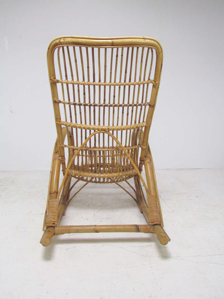 Italian Bent Bamboo Rocker in Manner of Franco Albini For Sale at ...