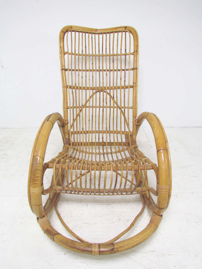 Italian Bent Bamboo Rocker in Manner of Franco Albini For Sale at ...