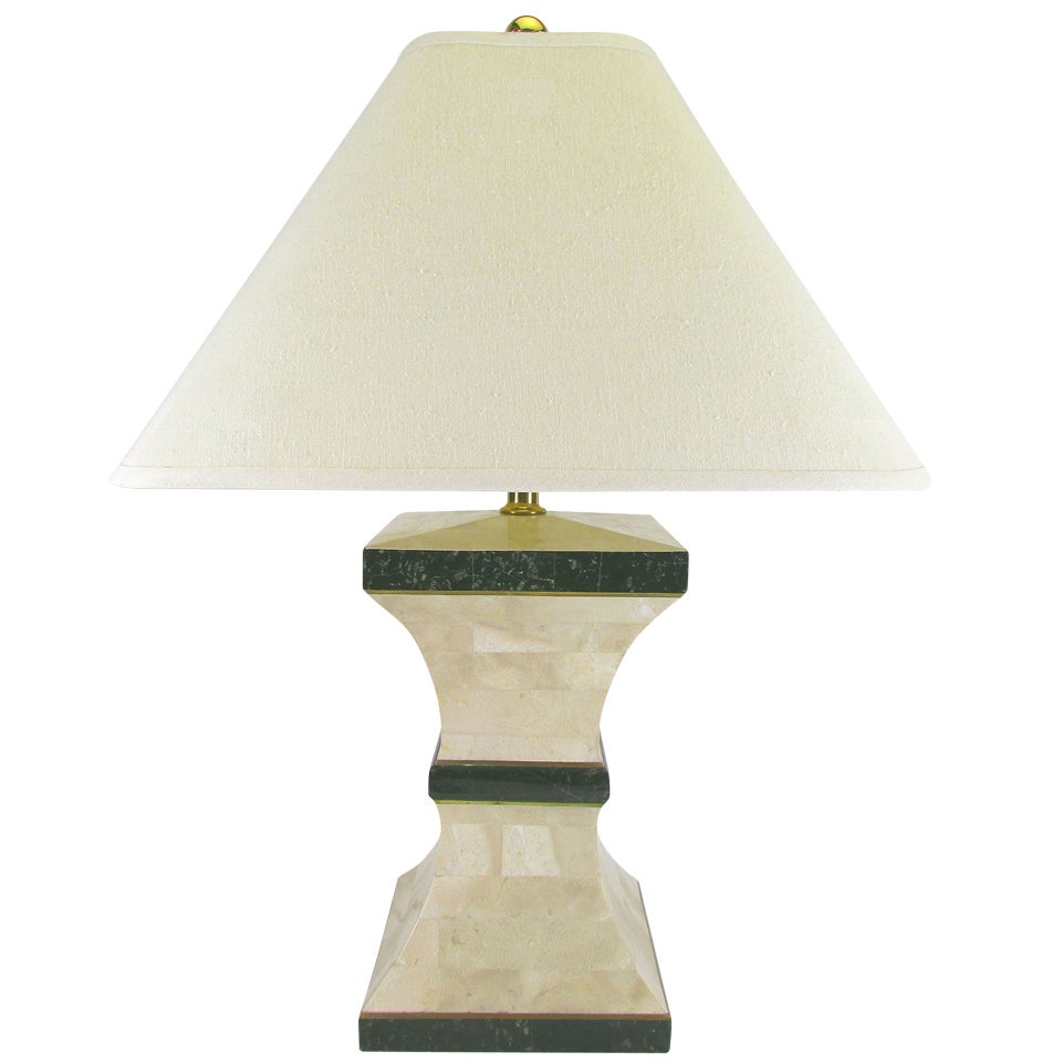 Tessellated Fossil Stone and Marble Lamp by Maitland Smith at 1stDibs