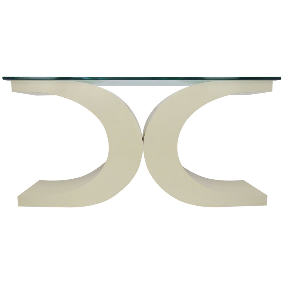 Space Age Cantilevered Lacquered Console Table at 1stDibs