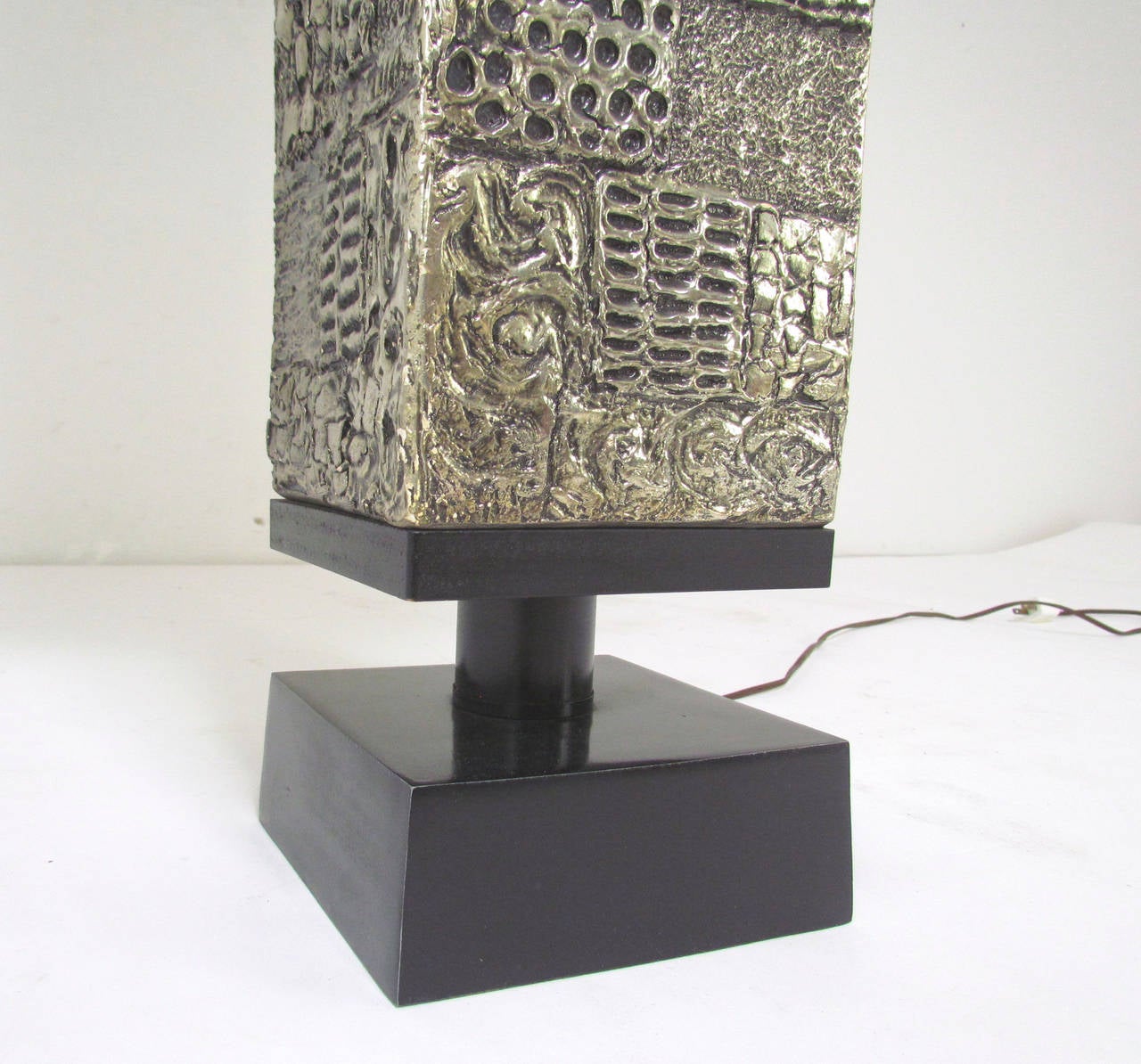 Brutalist Table Lamp in the Manner of Paul Evans at 1stDibs
