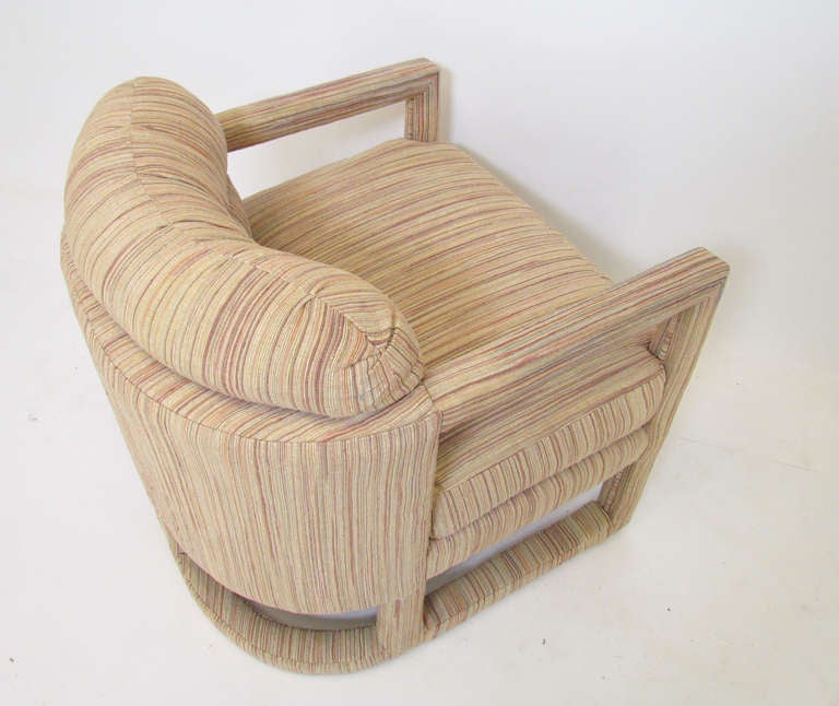 Pair of Tub Form Arm Lounge Chairs ca. 1970s at 1stDibs