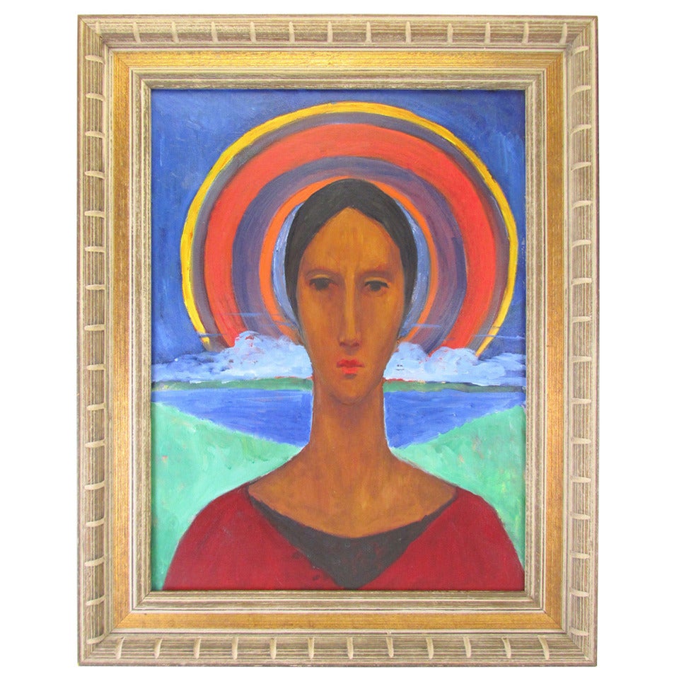 Renaissance Inspired Modernist Portrait by Sabatino Abate at 1stDibs