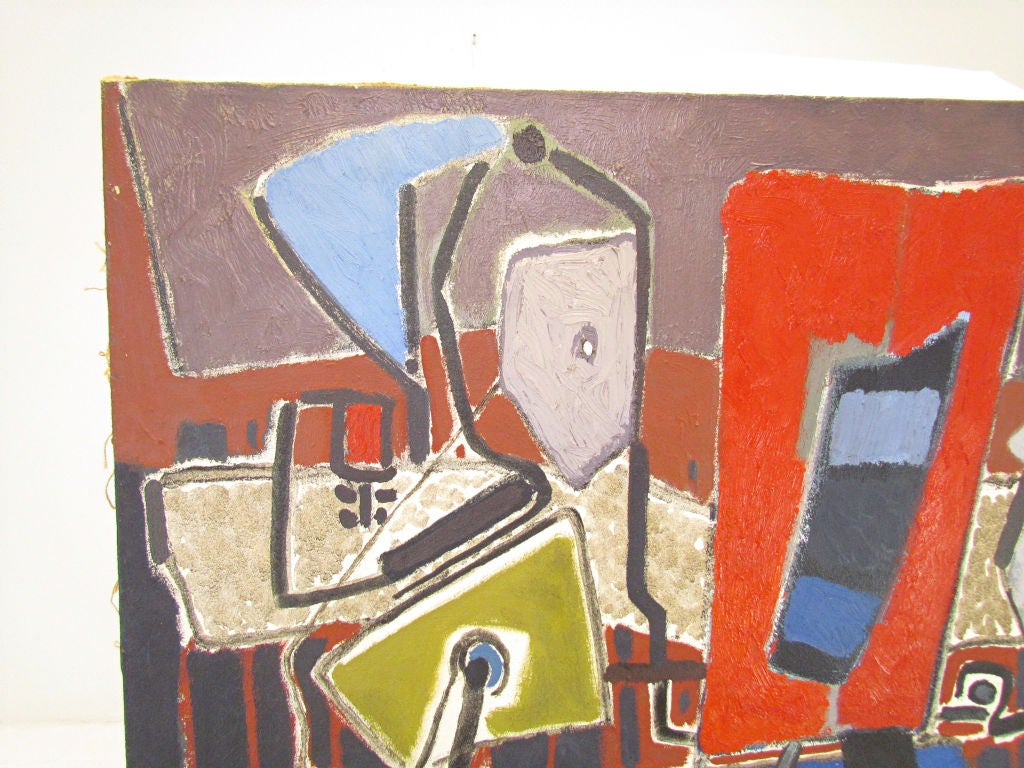 Abstract Oil Painting by Listed Artist Ralph Gagnon ca. 1960s at ...