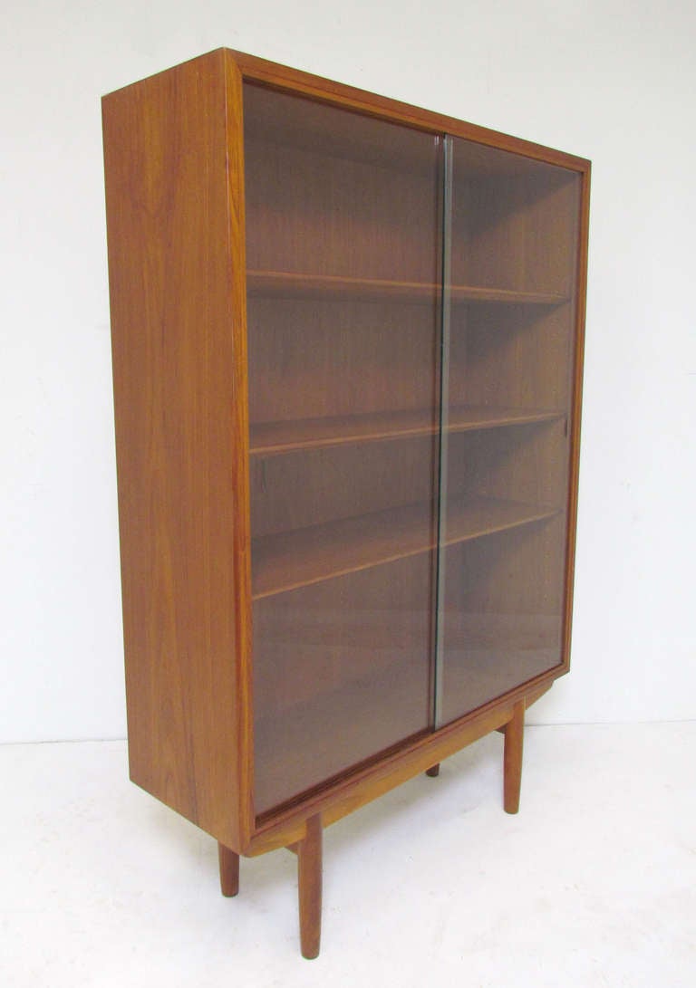 Danish Teak Bookcase With Glass Doors by Borge Mogensen ca. 1960s at ...